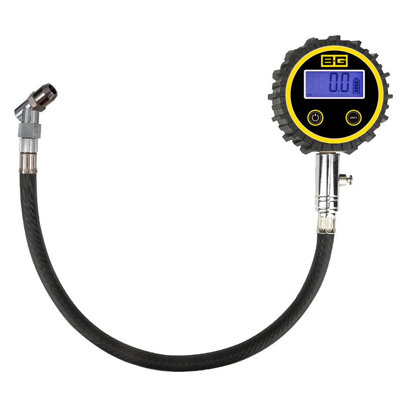B G Racing 2.5 Inch Digital Tyre Pressure Gauge 0 60 PSI 0 4 BAR